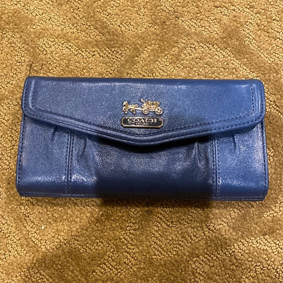 Coach | Bags | Coach Wallet Pretty Blue Color Never Used Perfect ...